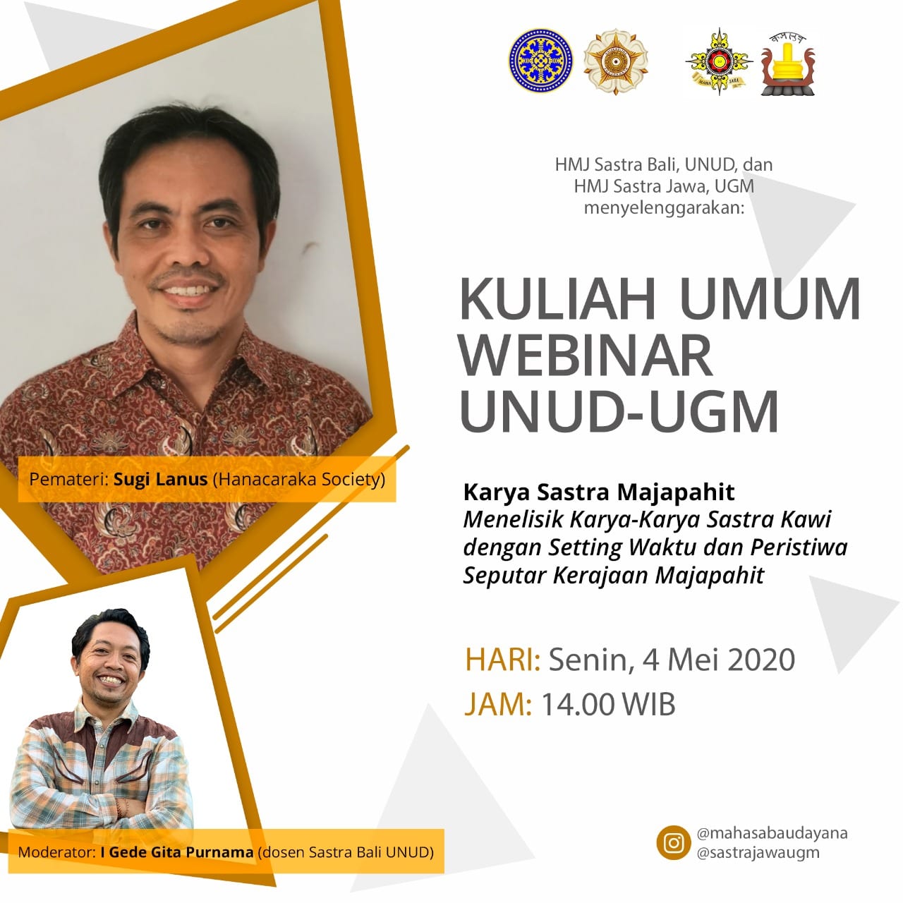 Public Lecture Webinar UNUD-UGM – Program Studi Bahasa, Sastra, dan ...