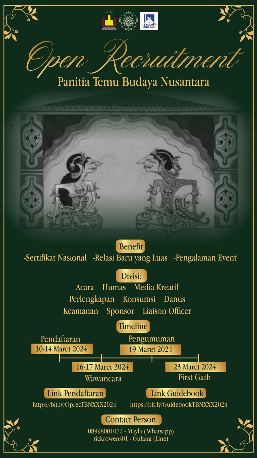 Open Registration Panitia Temu Budaya Nusantara XXX Imbasadi – Program ...