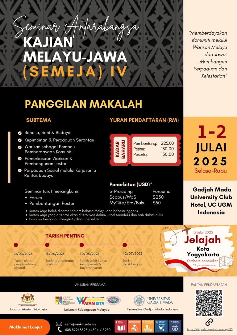 International Seminar on Malay-Javanese Studies (SEMEJA) IV, 2025 ...